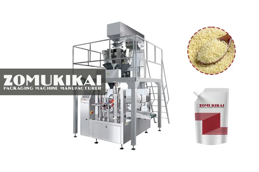 MSG spout bag filling sealing machine | ZOMUKIKAI Solutions