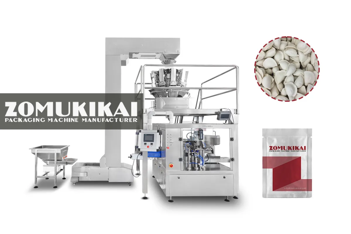 Frozen dumpling pouch packing machine | ZOMUKIKAI Solutions